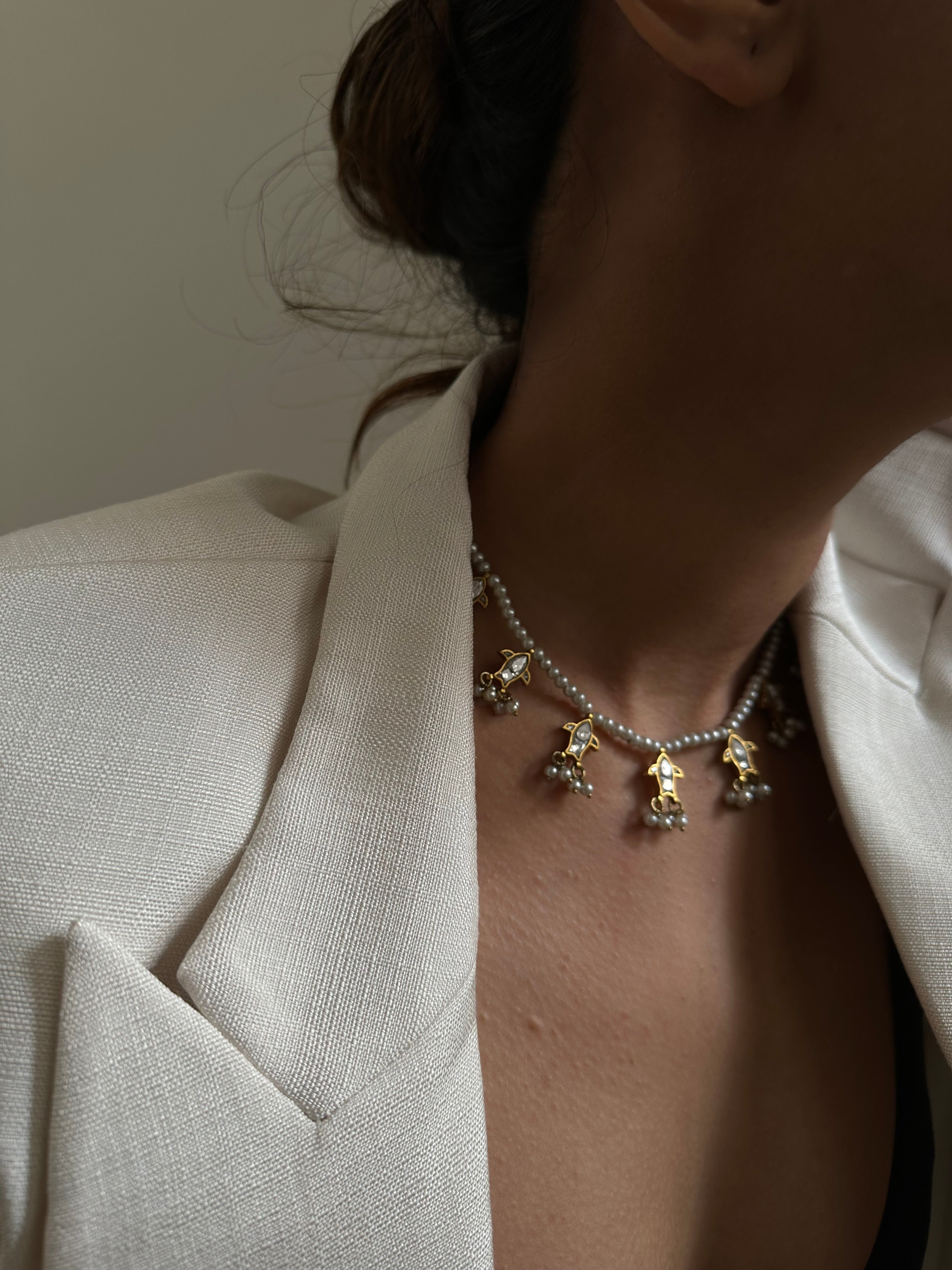 Fish Polki Raya Necklace Set – Dhora India