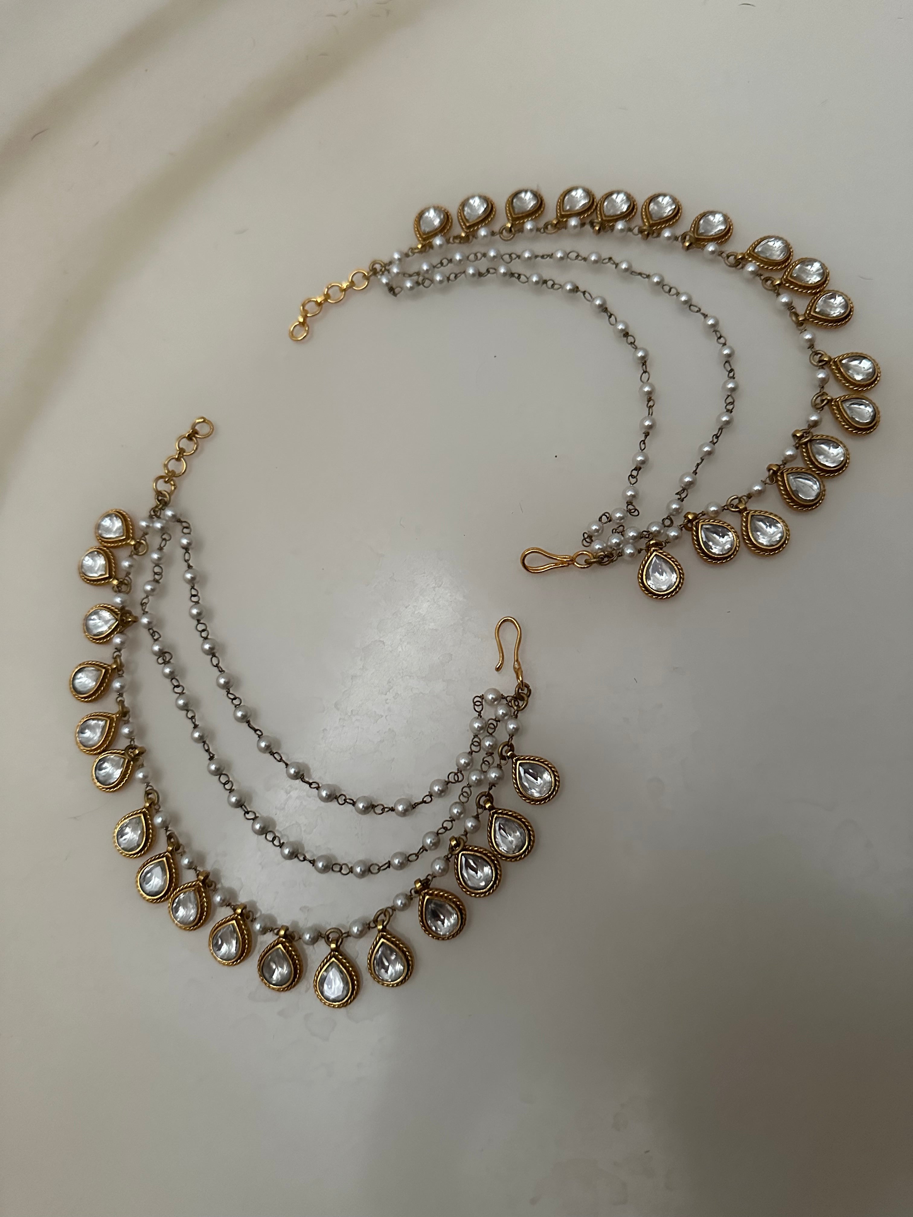 Polki bridal kanoti kaan chain – Dhora India
