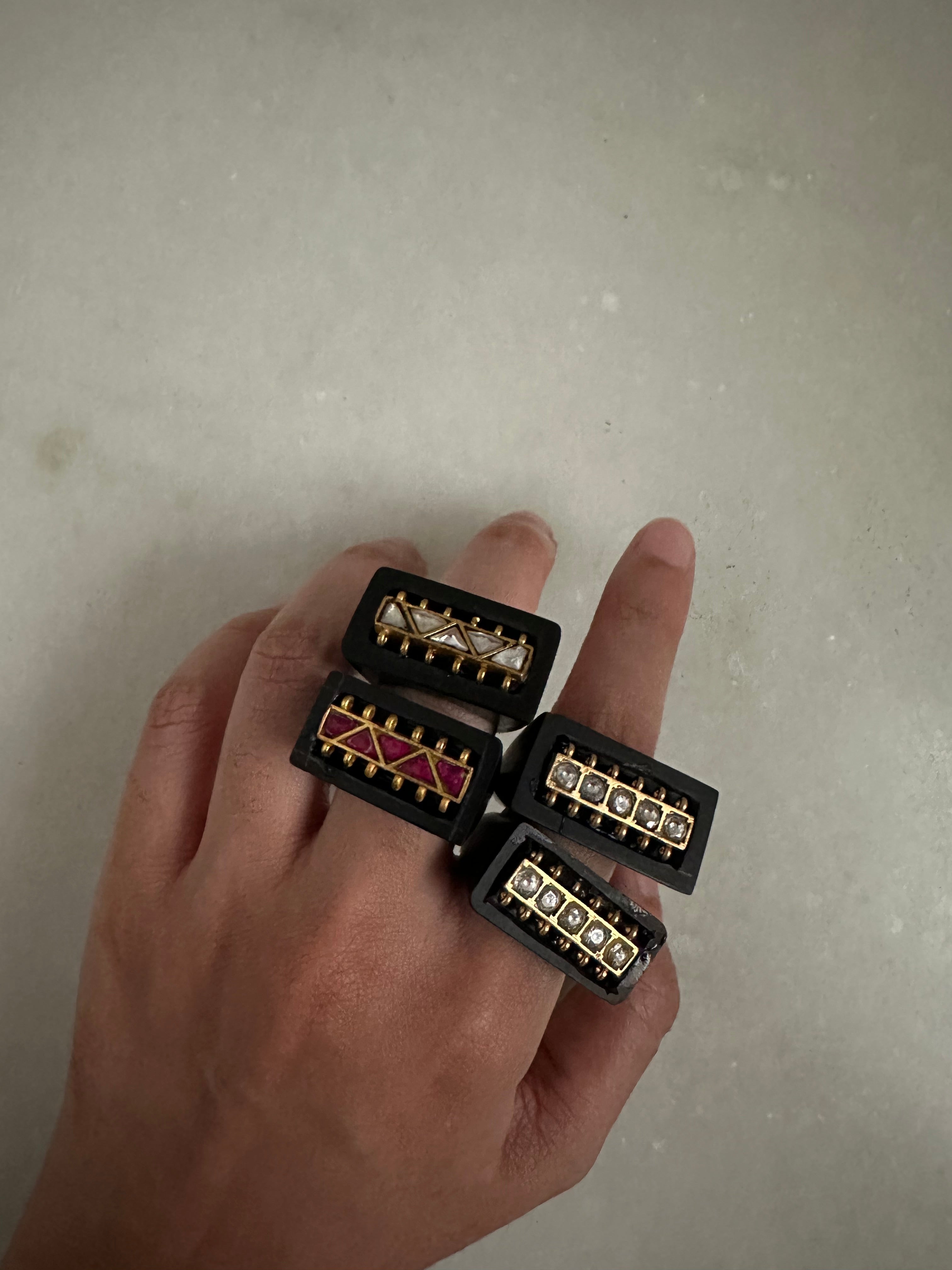 Wooden rectangle ring – Dhora India